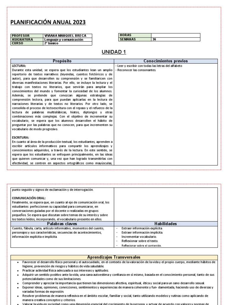 Lenguaje 2º Básico Pdf Comprensión Lectora Comunicación