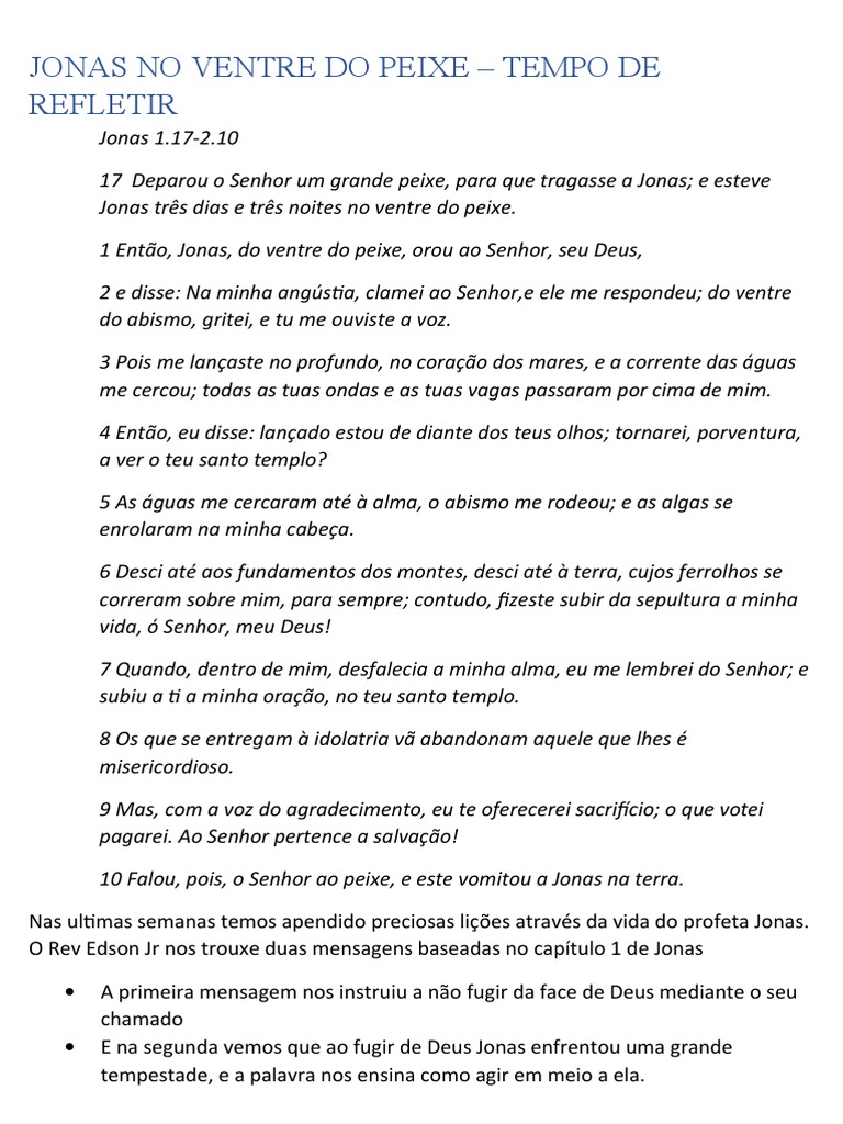 Jonas 3 | PDF | Jonas | Oração