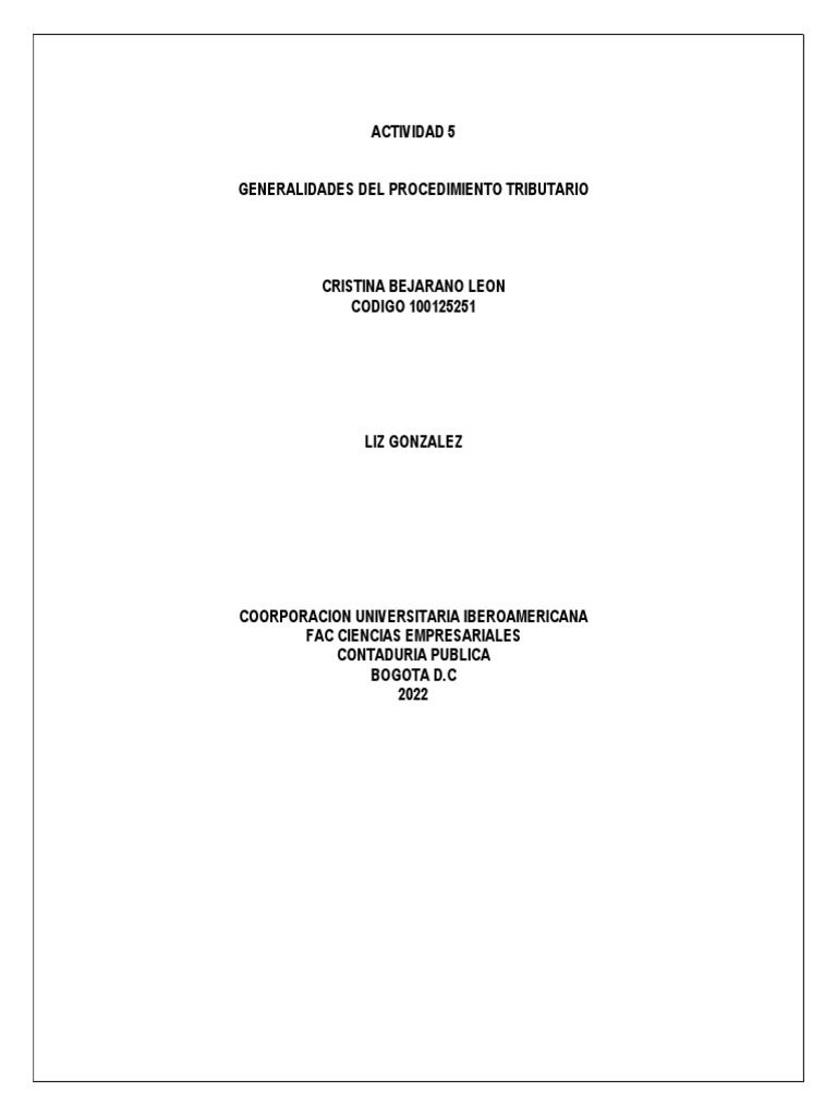 Generalidades del Procedimiento Tributario | PDF | Impuestos | Economias