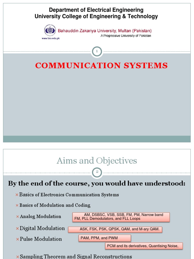 Lecture 1 PDF | PDF | Modulation | Communications System Lecture 1 PDF | PDF | Modulation | Communications System