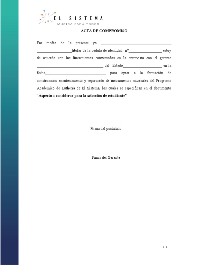 Acta de Compromiso PAL | PDF