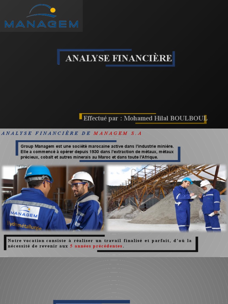 Analyse Financière de MANAGEM SA | PDF | Revenu brut | Bilan comptable