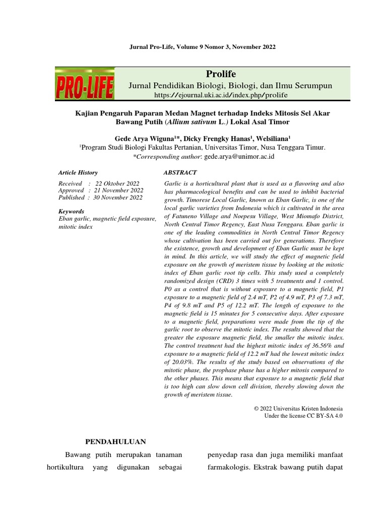 Jurnal Pendidikan Biologi, Biologi, Dan Ilmu Serumpun: Prolife | PDF | Plants | Cell Biology