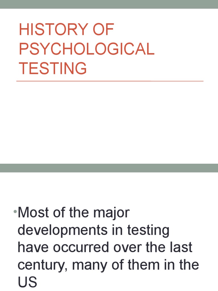 Chapter 2 HISTORY OF PSYCHOLOGICAL TESTING | Download Free PDF ...