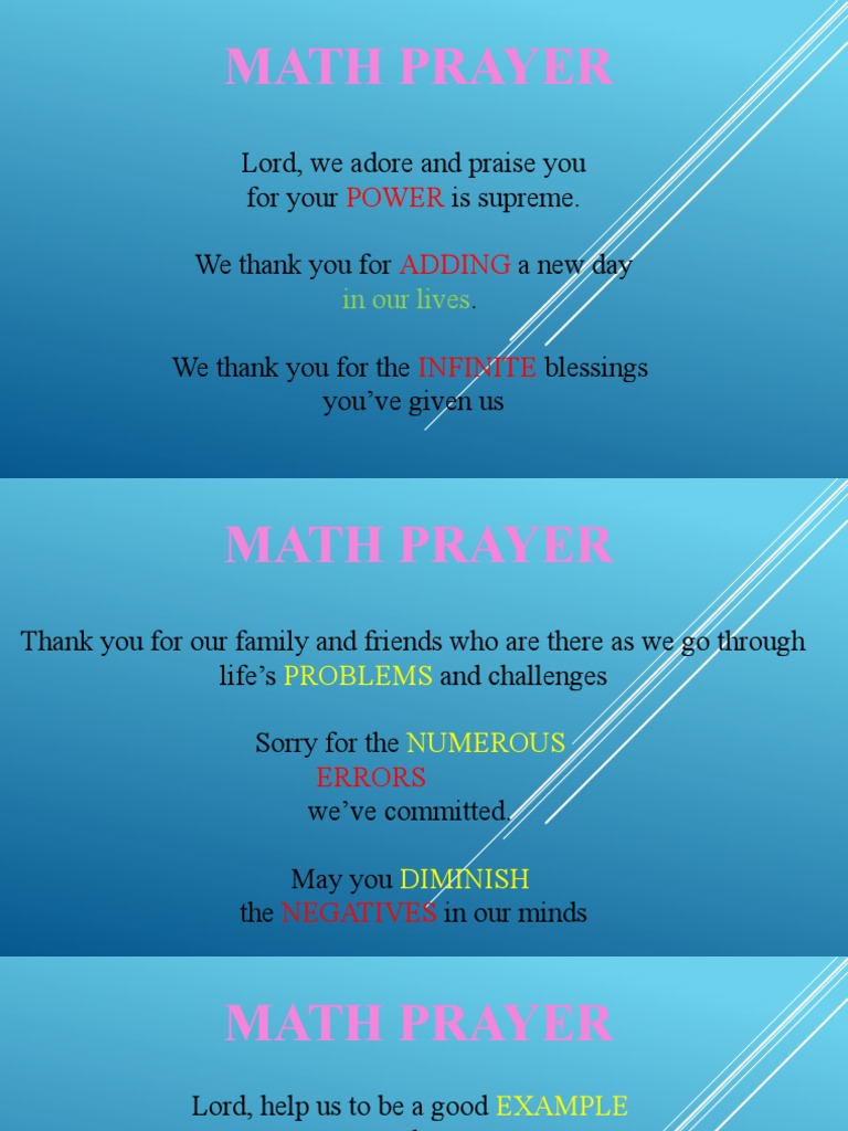 Math Prayer | Download Free PDF | Empty Set | Mathematics