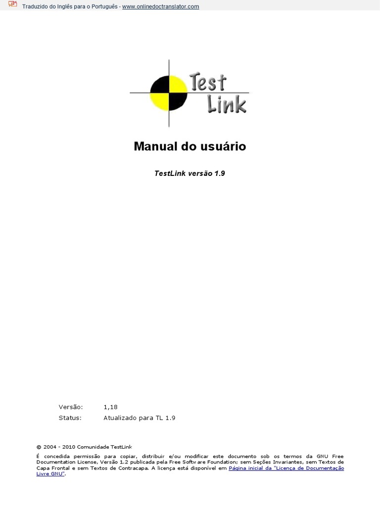 Testlink Manual Do Usuário | PDF | Testes de software | Botão Ctrl