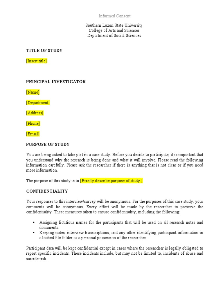 Case Study Informed Consent | PDF | Informed Consent | Information