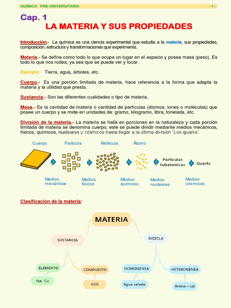 Propiedades y División de la Materia | PDF | Importar | Química