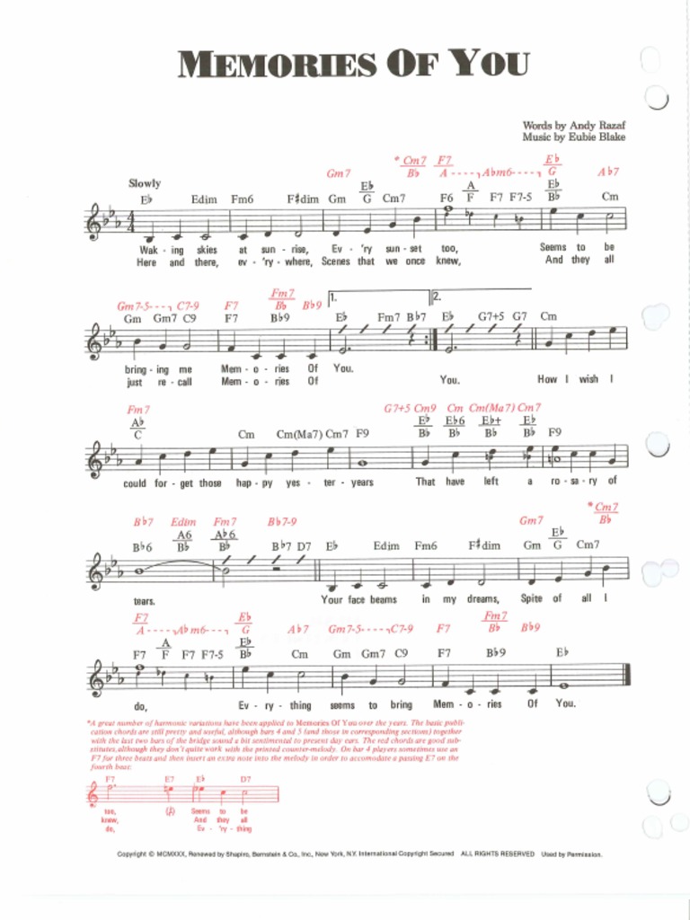 Memories of You | PDF