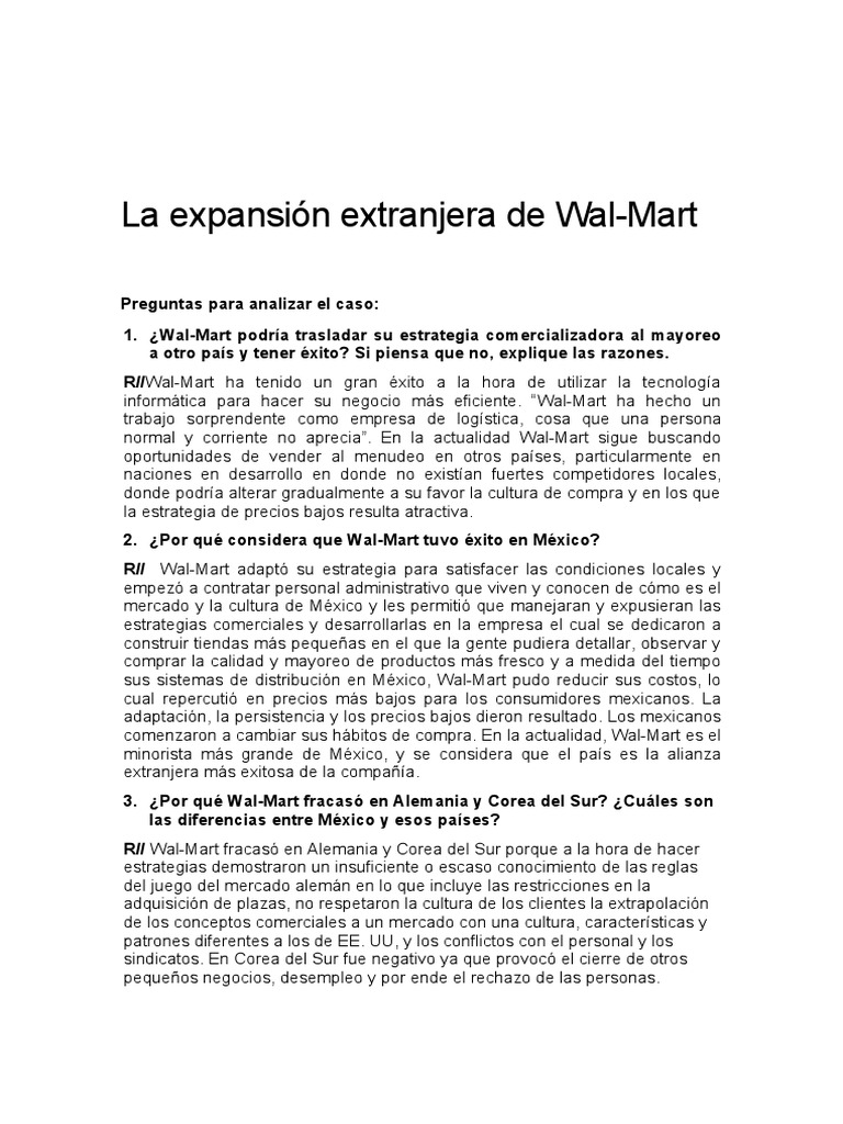 La Expansión Extranjera de Wal-Mart | PDF | Mercado (economía) | México