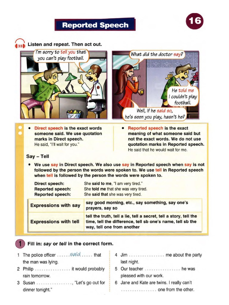 Reported Speech | PDF