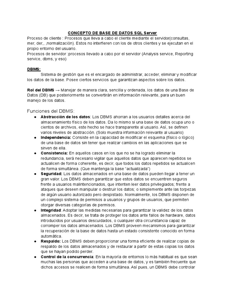 BD1 SQL Server | PDF