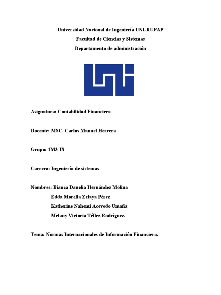 Informacion de Las Niff | PDF | normas internacionales de INFORMACION ...