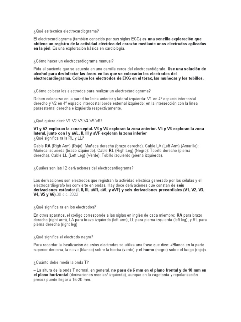 Qué Es Tecnica Electrocardiograma Mary | PDF