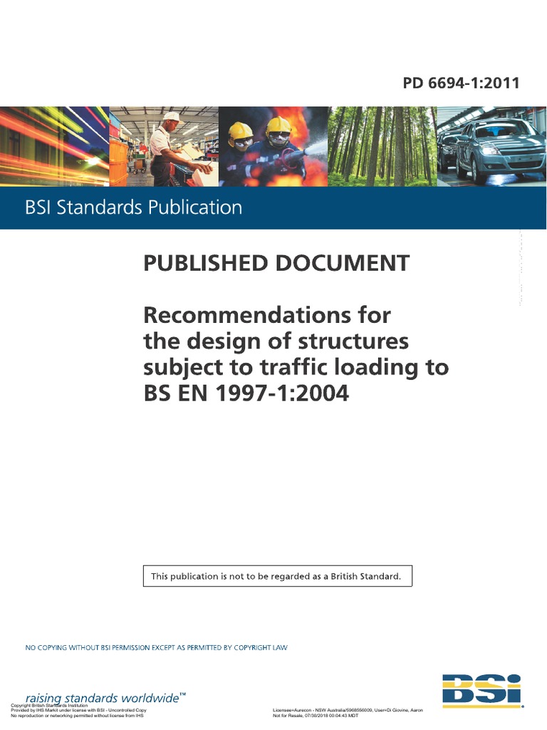BSI Standards - Recommendations For The Design of Structures Subject To ...
