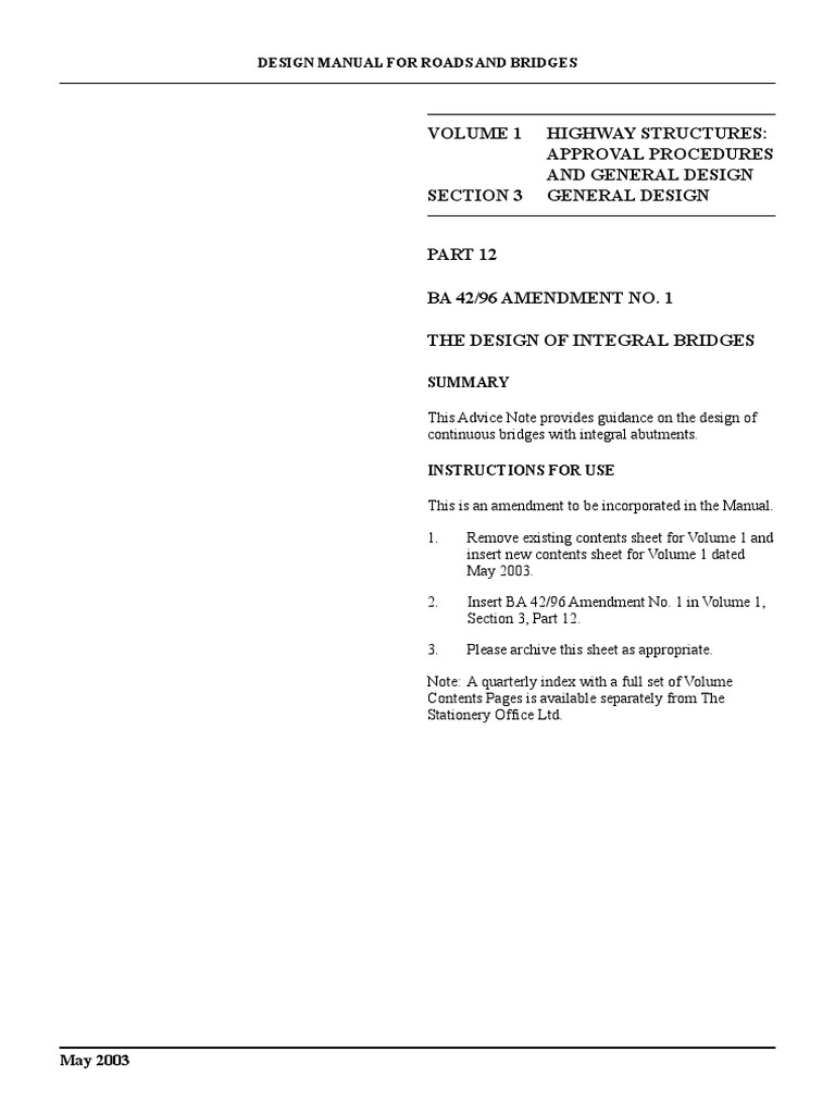 Design Manual For Roads and Bridges - Vol.1 - Section 3 General Design ...