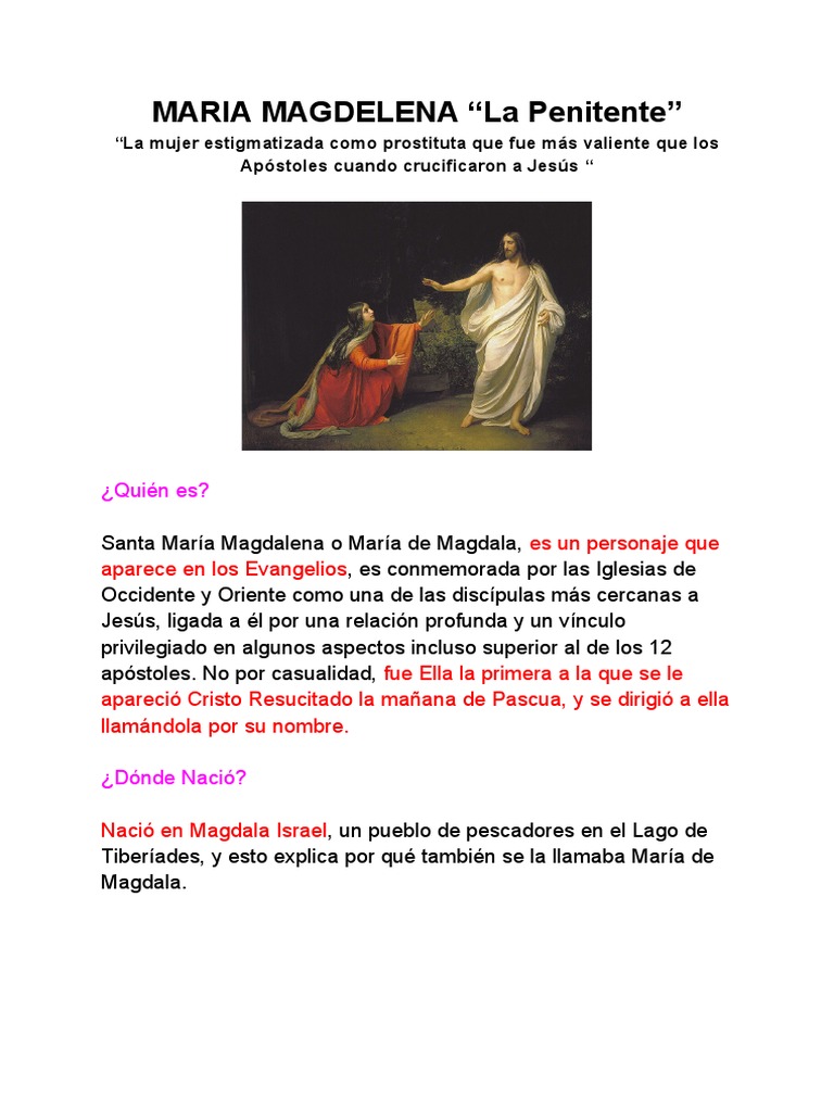 Maria Magdelena Informacion (Melissa) | PDF | María Magdalena | Jesús