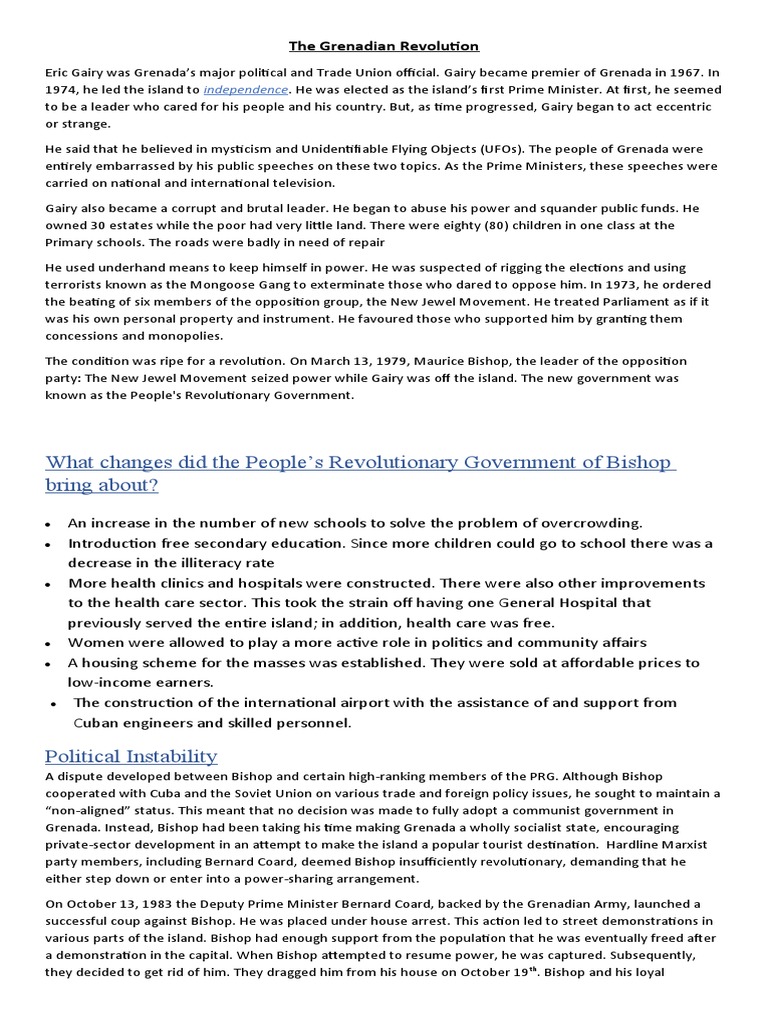The Grenadian Revolution | PDF | Grenada | International Relations