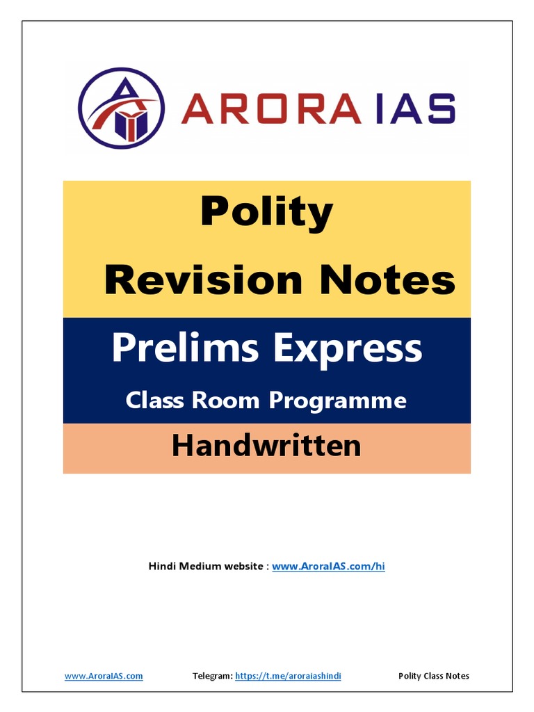 Polity Notes Handwritten PDF | PDF