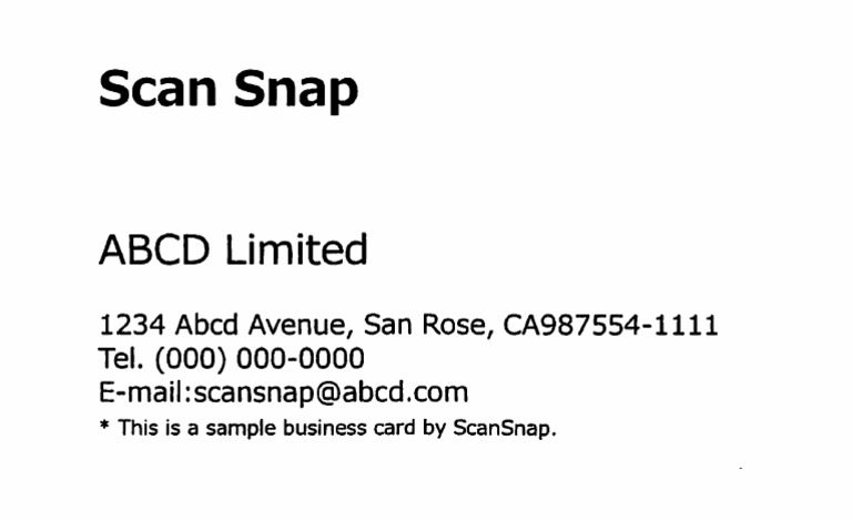 ScanSnapSample BusinessCard | PDF