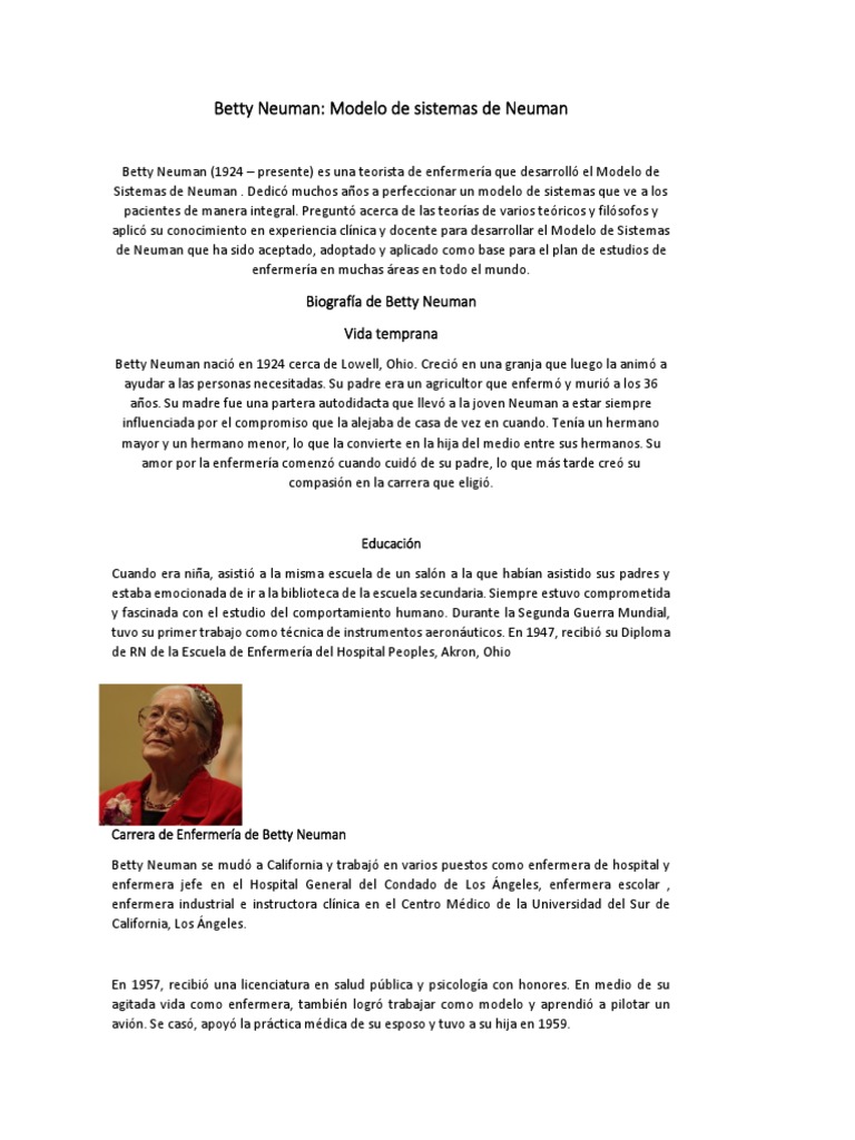 Modelo de Sistemas de Neuman en Enfermería | PDF | Estrés (biología ...