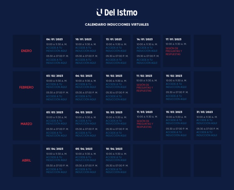 Calendario de Inducciones PDF | PDF