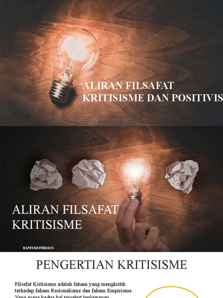 Kritisisme vs Positivisme: Filsafat dan Tokoh | PDF