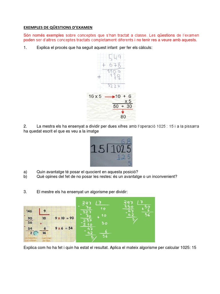 Exemples Questions Examen | PDF