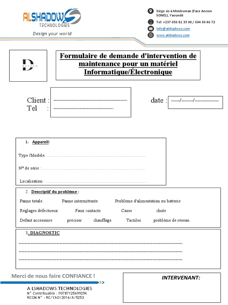 Fiche D'intervention PDF | PDF