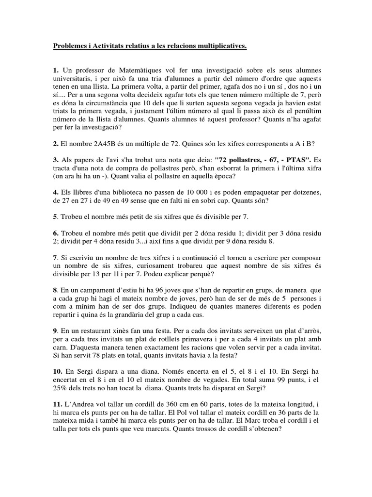 ProbAct Multiplicatiu | PDF