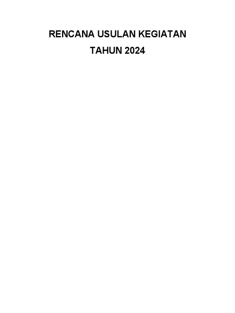 Draft Dokumen RUK 2024 - UKP - UKM - PONKESDES | PDF