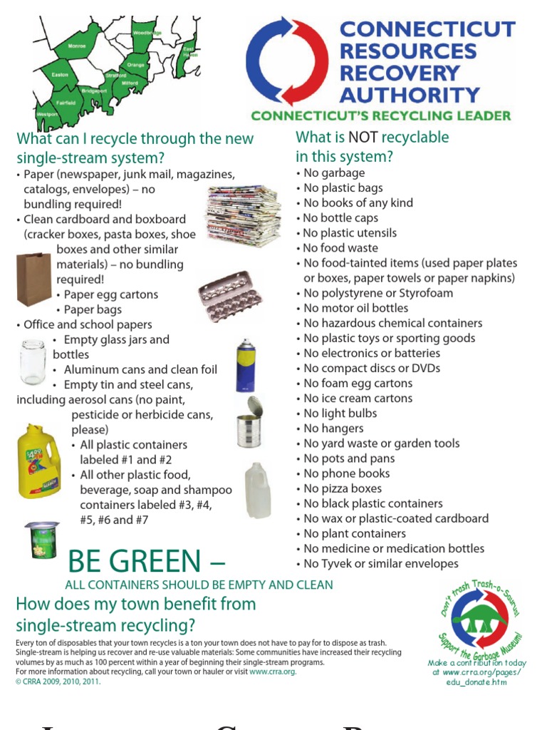 Bridgeport CT Guide To Recycling | PDF | Recycling | Polystyrene