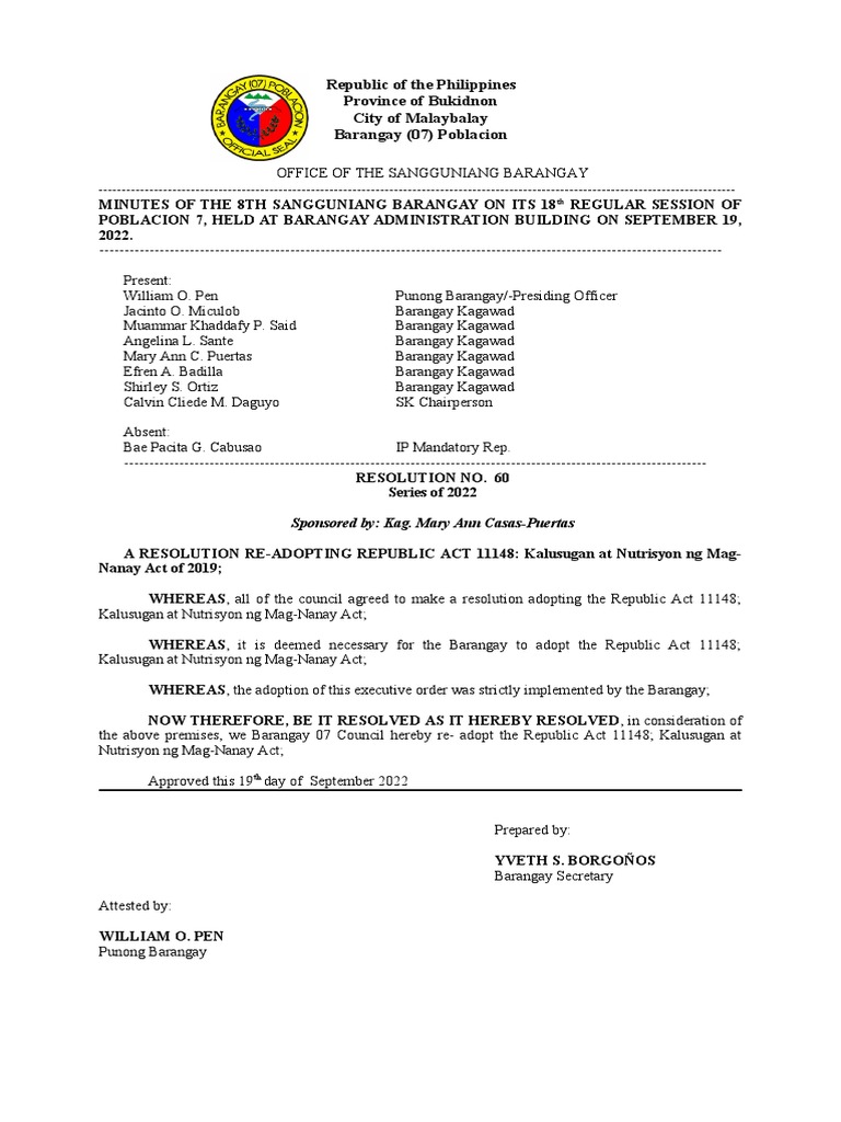 Res. No. 60 BNAP Guidelines | PDF