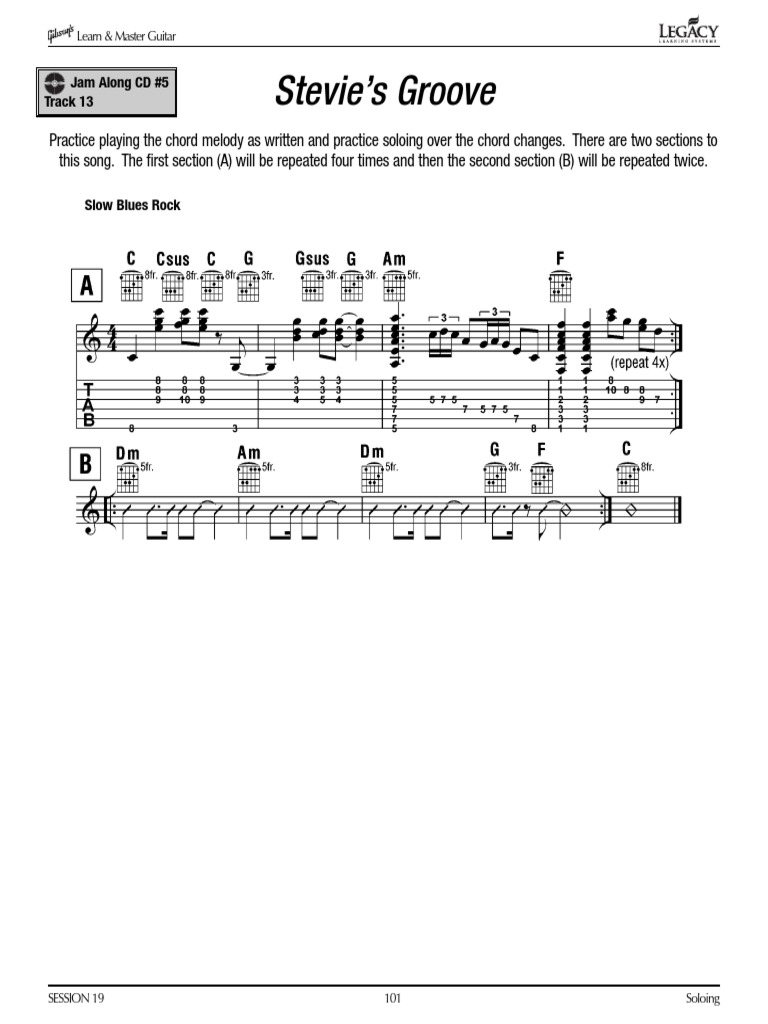 Mastering Blues Rock Guitar: A Guide to Soloing Over Chord Progressions Using Track 13 "Stevie's ...