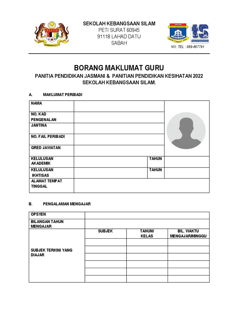 Borang Maklumat Guru & Buku Rujukan PDF | PDF