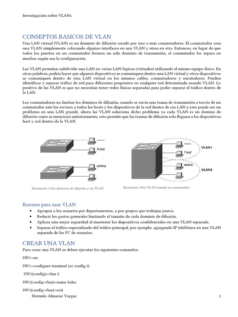 Configuración y Beneficios de VLANs | PDF | Conmutador de red | Red de ...