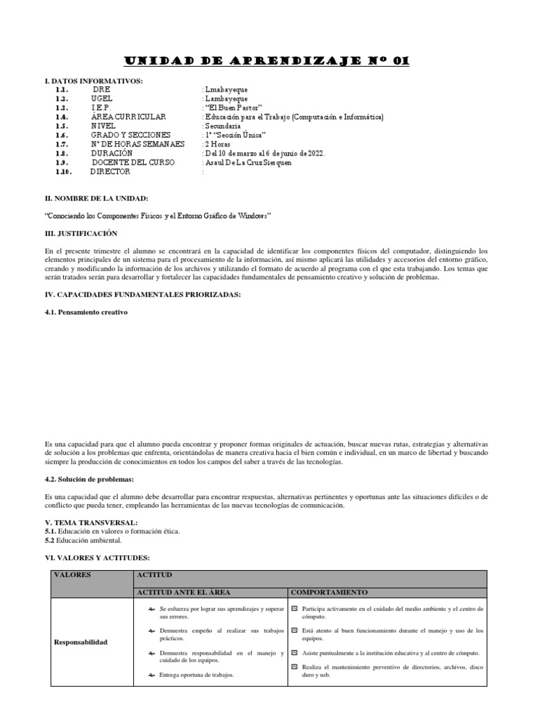 Sesion de Aprendizaje Computacion e Informatica | Descargar gratis PDF | Evaluación | Programación