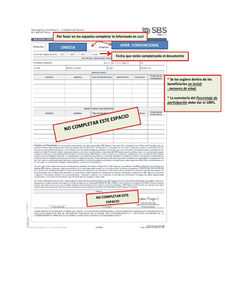 Como Completar El Formulario | PDF
