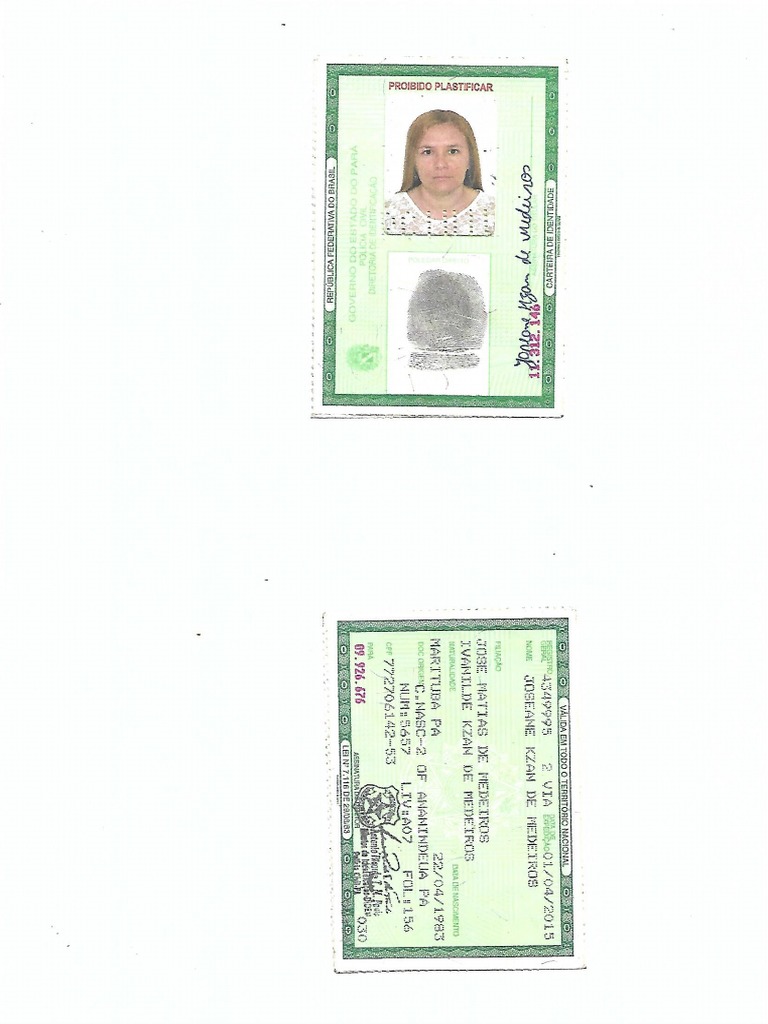 RG e CPF Da Josy PDF | PDF