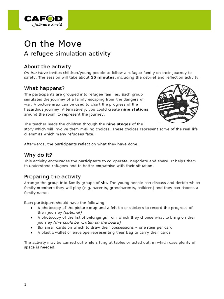 On-The-Move-Refugee Simulation Activity | PDF | Human Migration | Refugee