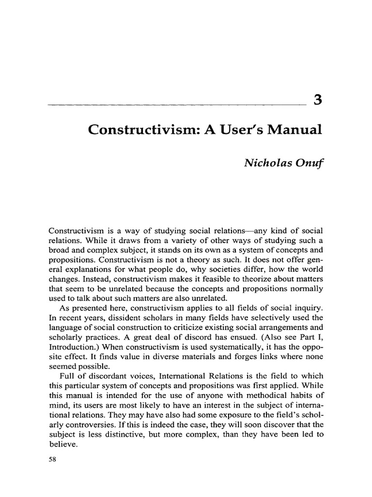 Constructivism: A User's Manual: Nicholas Onuf | Download Free PDF ...