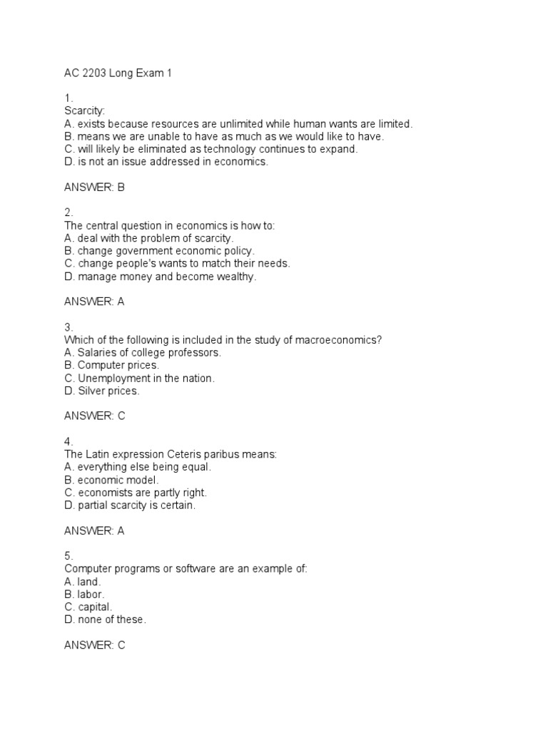 AC 2203 Long Exam 1 Testpaper | PDF | Demand | Demand Curve