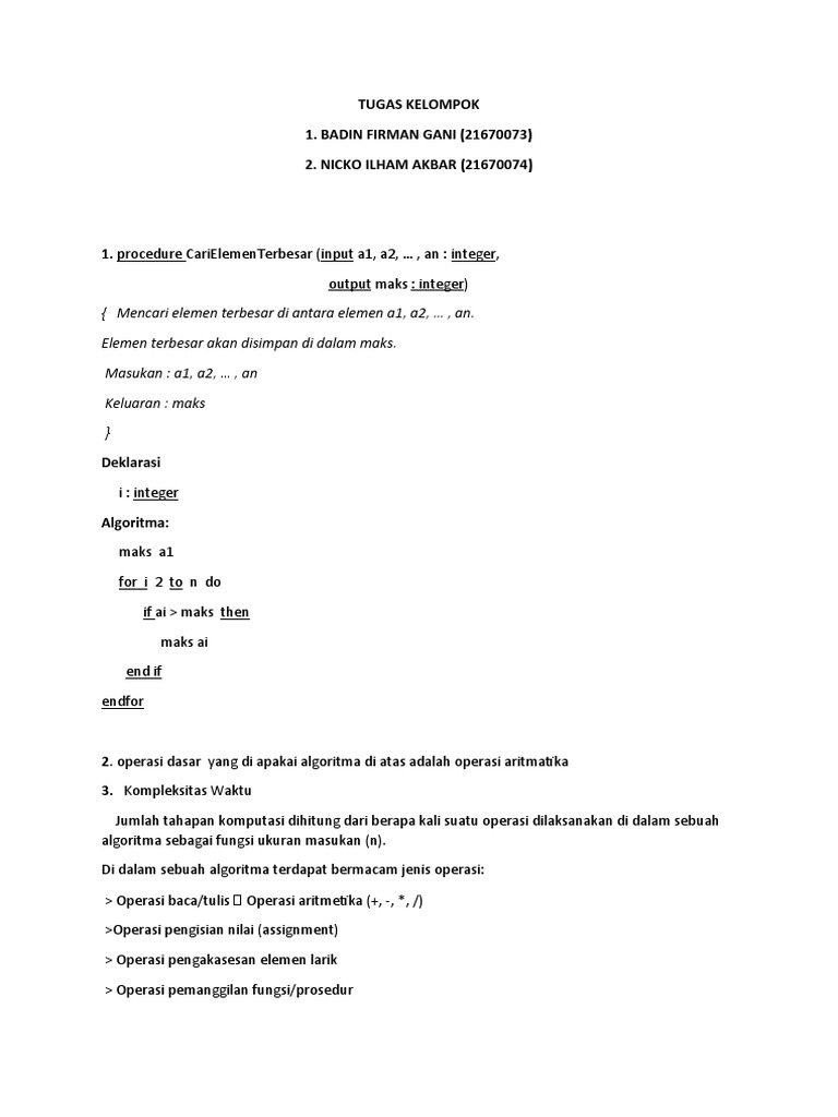 Tugas Kelompok Strategi Algoritma | PDF