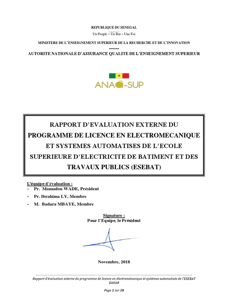 Esebat Licence en Electromecanique Et Systemes Automatises | PDF | Enseignants | Enseignement
