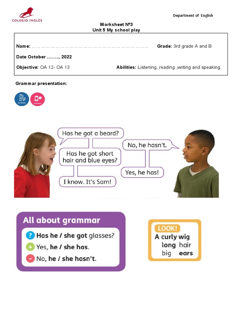 3rd Grade - Unit 5 - Worksheet 3 | PDF