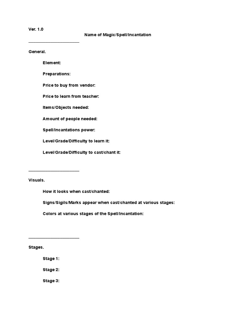 Magic Template 1.0 PDF | PDF