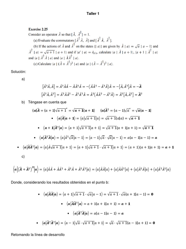 Taller - Capitulo 2 Quantum Mechanics Concepts and Applications | PDF | Álgebra | Matemáticas ...