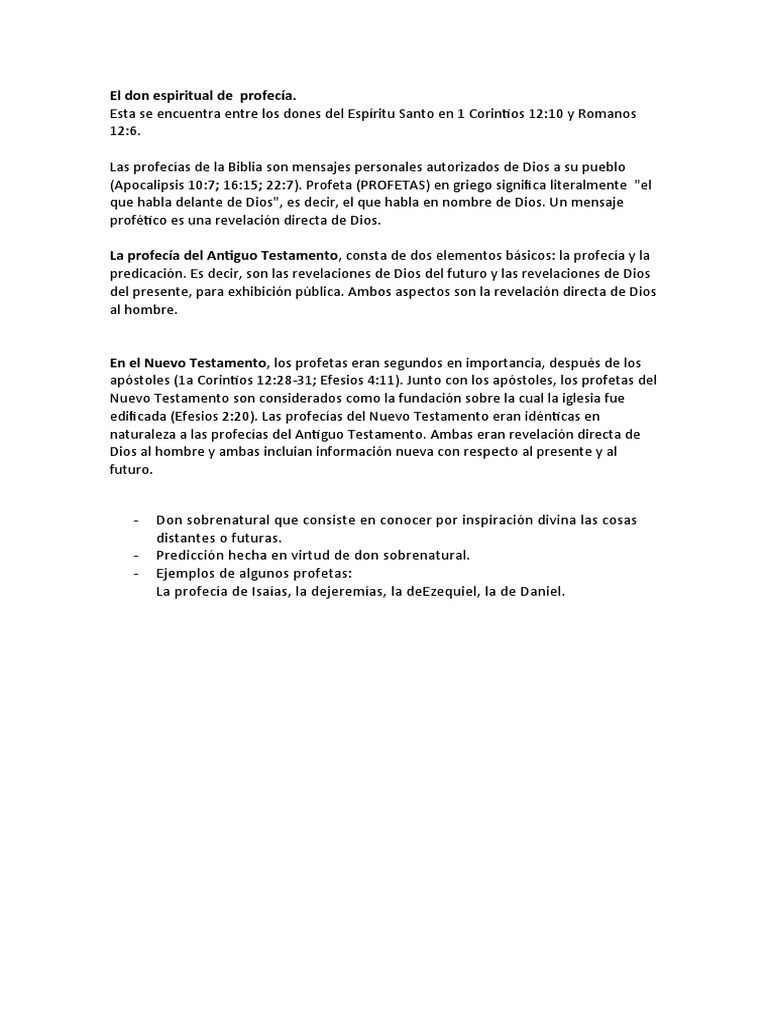 Don de Profecía en la Biblia | PDF