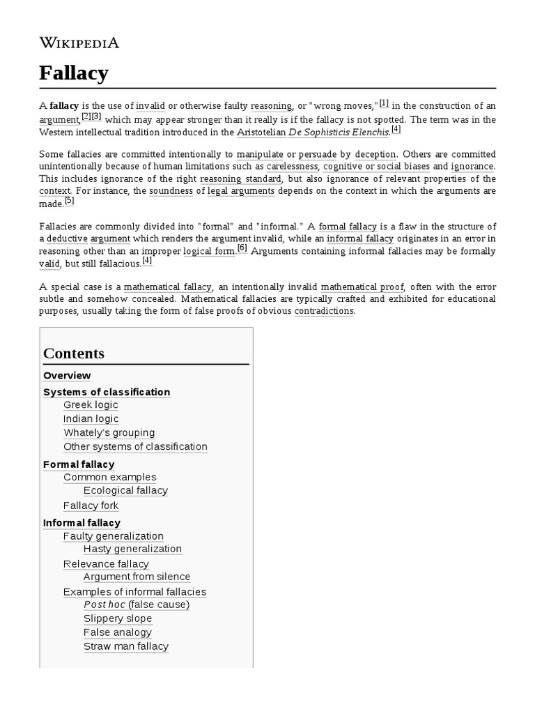 Fallacy Pdf Fallacy Argument