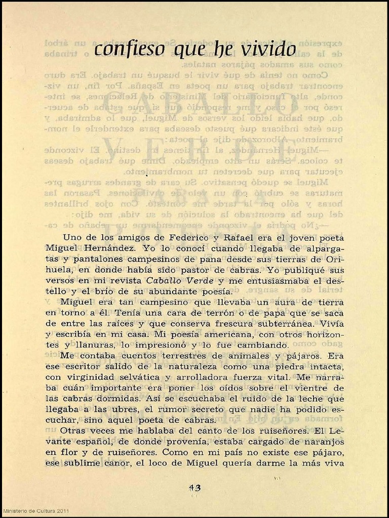 Confieso Que He Vivido 1161817 | PDF